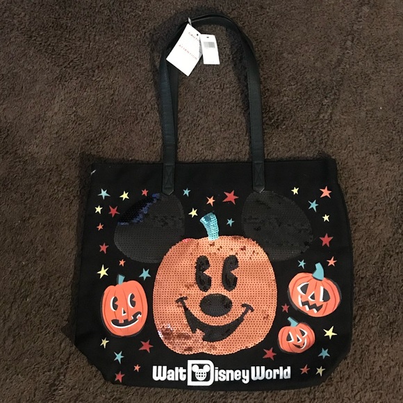 Disney | Other | Disneys Halloween Sequin Pumpkin Tote Bag | Poshmark